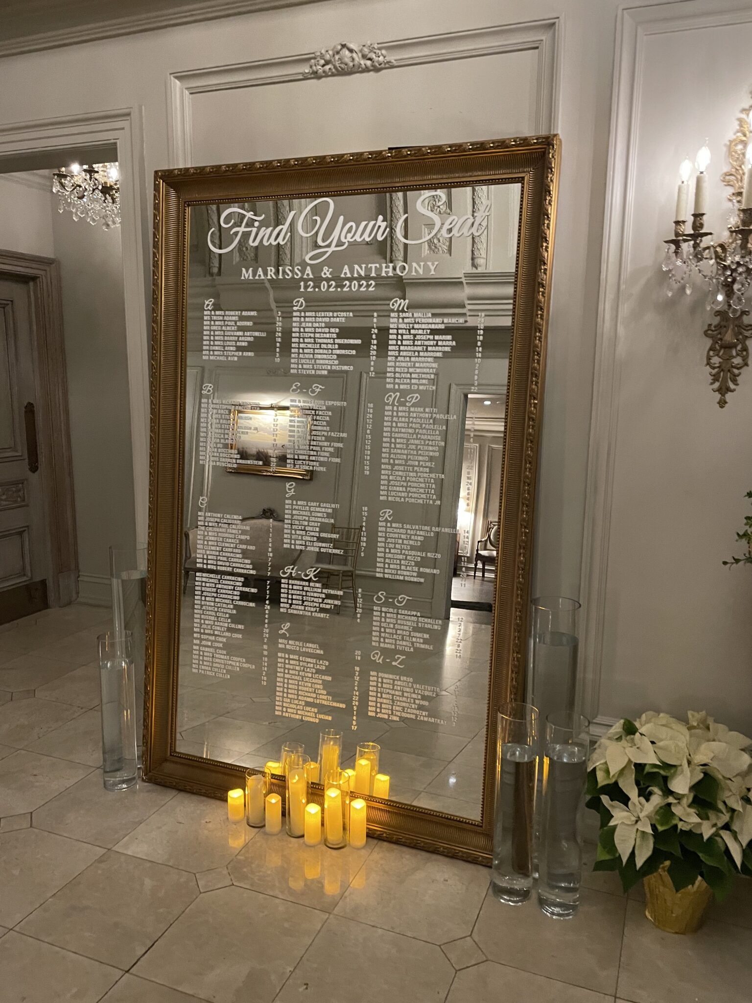 Mirror Guest Seating Charts – Events 2 Remember NJ