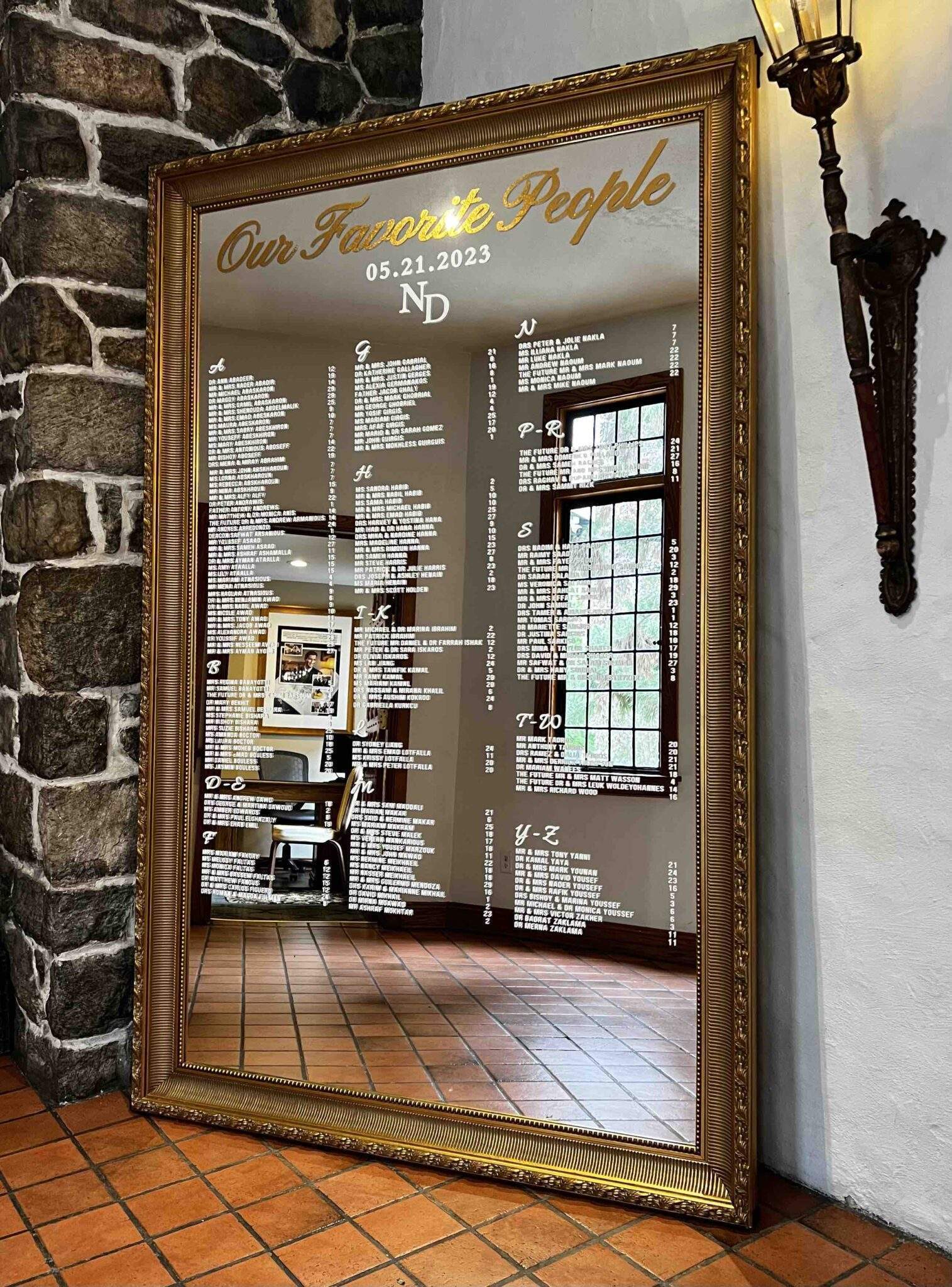 Mirror Guest Seating Charts – Events 2 Remember NJ