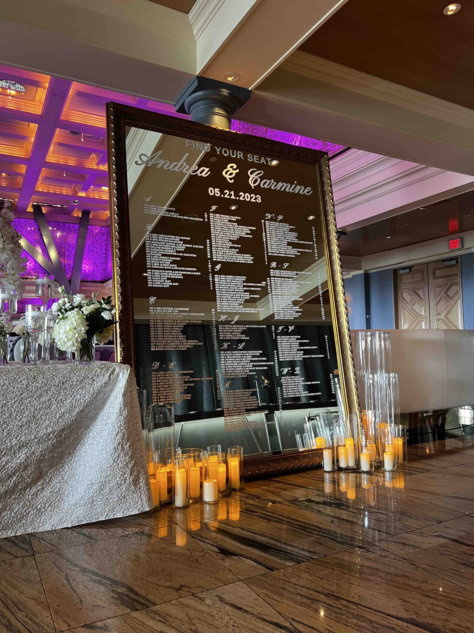 Mirror Guest Seating Charts – Events 2 Remember NJ