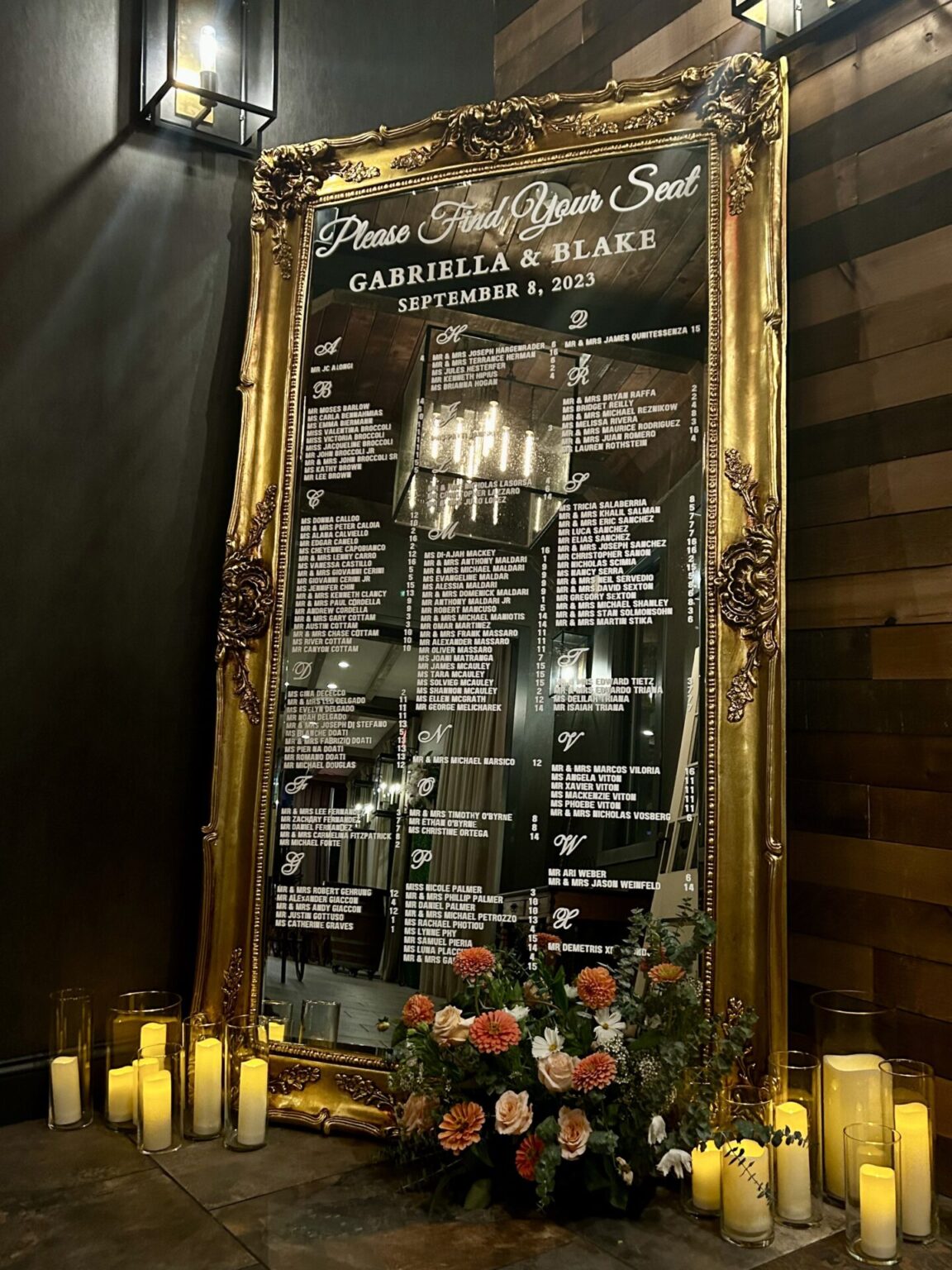 Mirror Guest Seating Charts – Events 2 Remember NJ