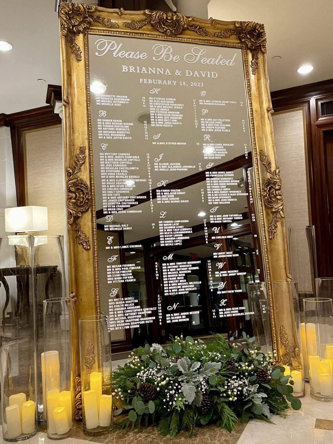 Mirror Guest Seating Charts – Events 2 Remember NJ